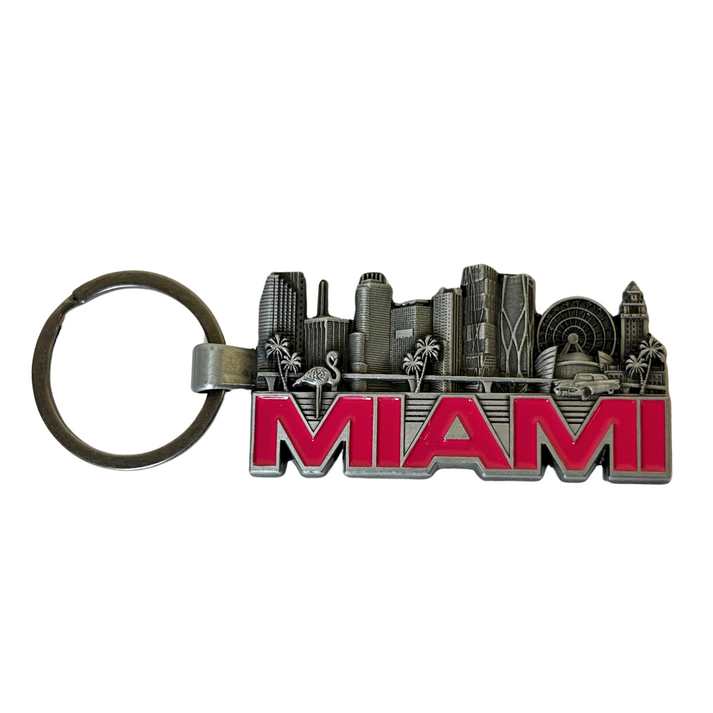 Miami Pink Skyline 2.25" Keychain – alvinsisland.com